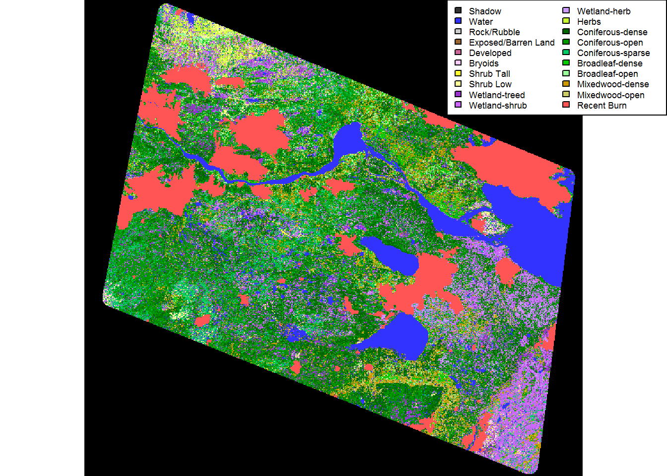 Loading EOSD rasters and updating with fire polygons